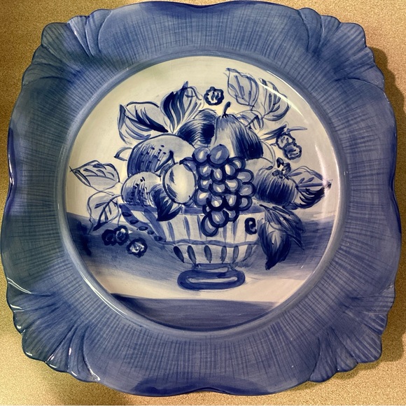 Artimino Dining Artimino Tuscany Dawn Blue Floral Vase Leaf Dessert